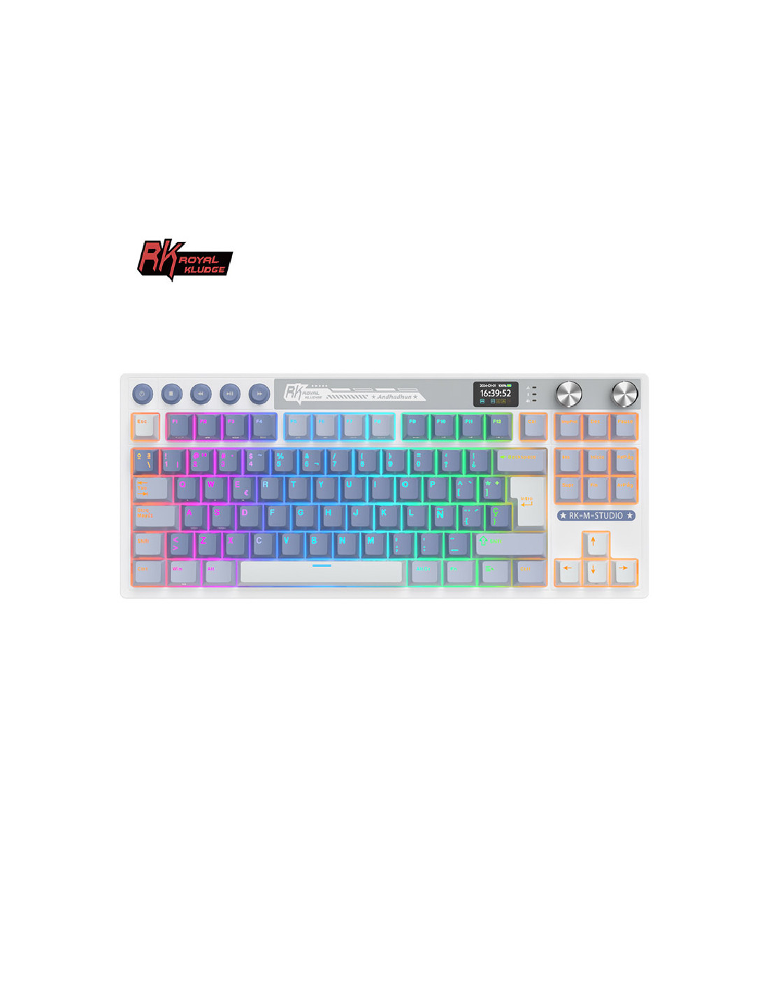 Teclado RKR75 Blackberry con Switch Silver, Compacto 75% para Gaming y Oficina